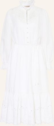Barbour Kleid Mit Lochspitze Und R&uuml;schen weiss