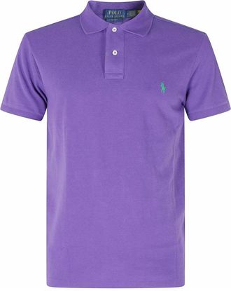 Polo Ralph Lauren Homme, Tops, Violet, Taille: L Polo en maille coupe slim