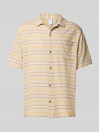 Mazine Regular Fit Freizeithemd aus Leinen-Mix mit Logo-Stitching