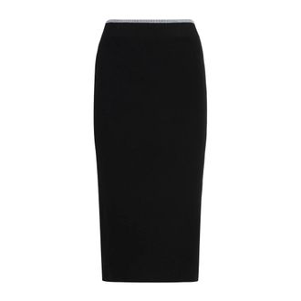 Pinko Nuova Guinea Rippenstrick-Midirock - - Skirts - Damen - Schwarzk - XS