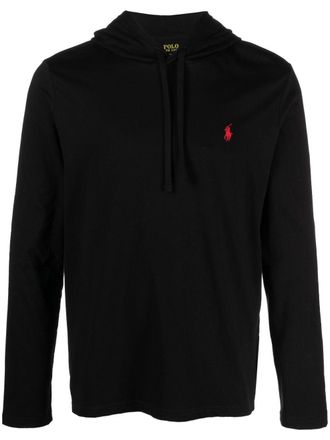 Polo Ralph Lauren hoodie &agrave; logo Polo Pony brod&eacute; - Noir