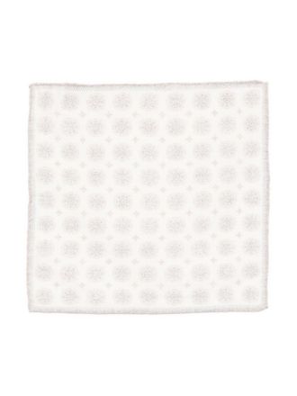 Eleventy carré de poche à fleurs - Blanc