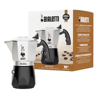 Bialetti New Brikka, Moka Pot, la seule cafetière capable de faire un expresso crémeux, 4 tasses, aluminium