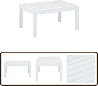 vidaXL Gartentisch Weiß 78x55x38 cm Kunststoff - Gartentisch - Kunststofftisch - Weißer Gartentisch - Wetterfestes Möbel - Pflegeleichter Tisch