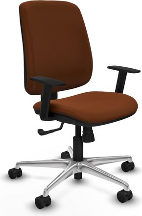 Piqueras y Crespo 8-Stunden-Schreibtischstuhl mit 1D-Armlehnen, ausgestattet mit 4 Positionen und Schaumstoff, 65 mm Nylon, Braun