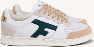 Faguo Baskets blanche & vert clair cuir & su&egrave;de - HAZEL
