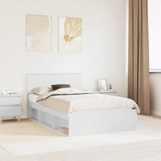 vidaXL vidaXL Cadre de lit Blanc 120 x 190 cm Bois ding&eacute;nierie