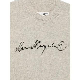 Maison Margiela Logo-Embroidered Wool Vest - Gray