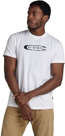 G-Star G-Star Homme T-Shirt Distressed Old School Logo, Blanc (white D24365-336-110), M