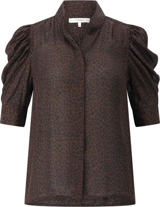 Frame Denim Kurzarmbluse mit Animalprint