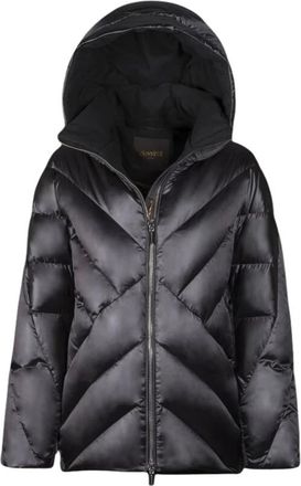 Moorer Femme, Vestes, Noir, Taille: 38 FR Wanita Quilted Parka