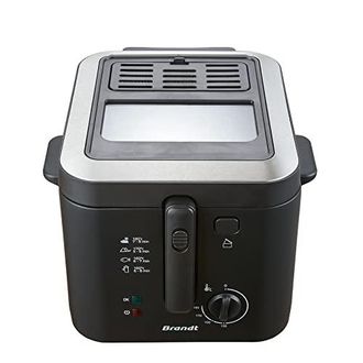 Brandt FRI25X2 - Friteuse -Dimensions 237X322X342mm- Jusquà 1kg de frites - Minuteur 30 min - Filtre anti-odeur - Thermostat réglable de 130° à 190° - 2,5L -