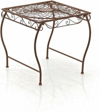 Clp Table de jardin en fer d&eacute;corative - Design rustique avec motifs floraux - Dimensions 45x45cm - Hauteur 46cm - Largeur 49cm