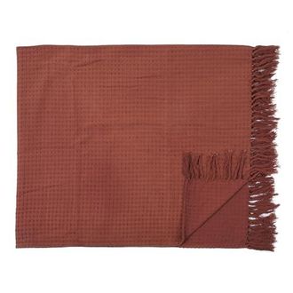 The Home Deco Factory TXO0027 Sofa&uuml;berwurf, Waffel, Terrakotta, 170 x 250 cm