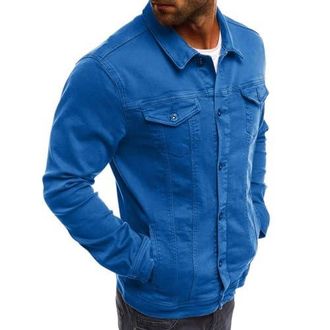 Generic Chemise en jean &agrave; manches longues pour homme Coupe confortable : chemise en denim boutonn&eacute;e chemises d&eacute;contract&eacute;es avec poche poitrine Chemises sup&eacute;ri