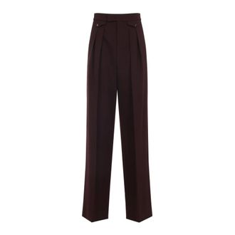 Chlo&eacute; Hosen mit hohem Bund und Raffungen - - Trousers - Damen - Lila - XS