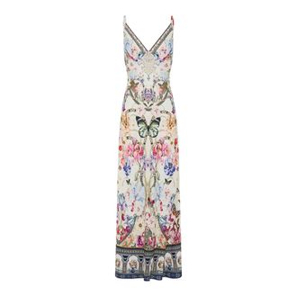Camilla V-Ausschnitt- langes- schr&auml;g geschnittenes Slip Dress Monserrate Magic - - Dresses - Damen - Mehrfarbig - S