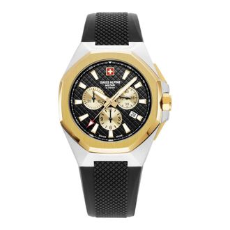Swiss Alpine Military Montre suisse pour homme 42 mm bracelet en silicone noir 7005.9847 - Homme - Accessoires - Jaune - Taille: ONE Size