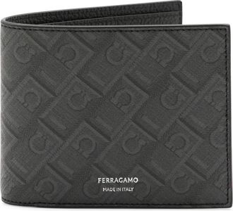 Ferragamo Portemonnaies - Monogram Embossed Leather Wallet - Gr. unisize - in Grau - f&uuml;r Damen