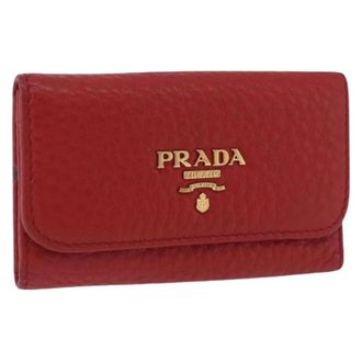 Prada Porte-cl&eacute;s en cuir Pre-owned - Femme - Pre-owned - Rouge - Taille: ONE Size