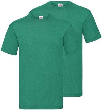 Fruit Of The Loom Lot de 2 t-shirts pour homme + sac en tissu MyShirt gratuit, couleur : vert chin&eacute; r&eacute;tro, taille : M, Sac de gym Myshirt r&eacute;tro vert chin&eacute;