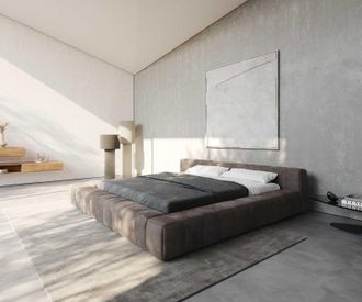 DELIFE Polsterbettgestell Espazio 180x200 cm Mikrofaser Taupe Vintage mit Stauraum, Polsterbetten