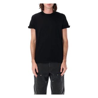 Golden Goose Homme, Tops, Noir, Taille: S T-shirt Noir Déchiré avec Double Étoile Dorée