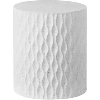 Beliani Beliani - Beistelltisch Wei&szlig; MgO Fiberglas &oslash; 37 cm Rostbest&auml;ndig Wasser- und Windbest&auml;ndig Boho Modern Outdoor Wohnzimmer