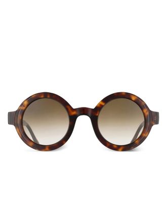 Massada Pierced Hemisphere Sonnenbrille mit rundem Gestell - Braun