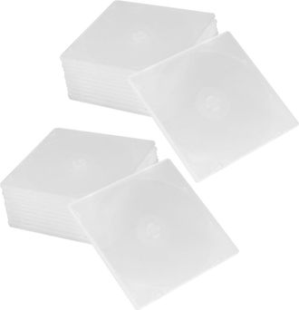 DOITOOL 20 Stück Teiliges Transparentes CD DVD Aufbewahrungsbox Ultradünne Klare Kunststoffhüllen mit Einsteckfolie Platzsparender Organizer für Kratzschutz u