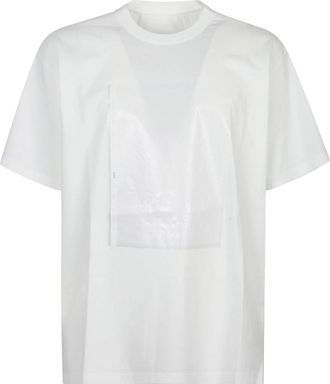 Maison Margiela Homme, Tops, Blanc, Taille: M T-shirt &agrave; imprim&eacute; spray