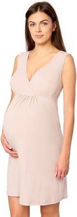 Merry Style Chemise de Nuit Femme Grossesse en Viscose Vêtements de Nuit Femme Robe Grossesse légère, Respirante et Douce pour la Peau MS10-467 (Rose poudré, L)