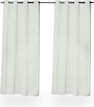 Relaxdays Vorhänge, 2er Set, HxB: 245x135 cm, Blickdicht, lichtundurchlässig, Verdunkelungsvorhänge, mit Ösen, grau