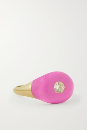 Charms Company Les Bonbons Ring Aus 14 Karat Gold Mit Emaille Und Quarz