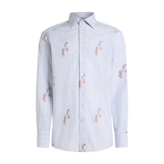 Etro Homme, Chemises, Bleu, Taille: 2XL Chemise en Jacquard de Coton
