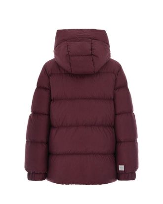 Max Mara Womens Hooded Down Jacket Bordeaux Polyester