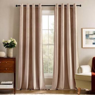 Deconovo Lot de 2 Rideaux Opaques en Velours Thermiques pour Chambre à Coucher, 140×280 cm (L x H),Rose Clair