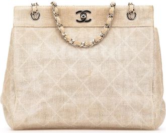 Chanel Shopper - CC Stitched Linen Chain Tote - Gr. unisize - in Braun - f&uuml;r Damen