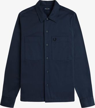Fred Perry Festes Overshirt mit Logo-Stickerei auf Brusttasche in