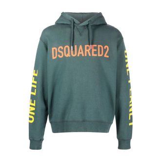 Dsquared2 Blaue Baumwoll-Hoodie-Sweater - - Sweatshirts & Hoodies - Herren - Blau - XL