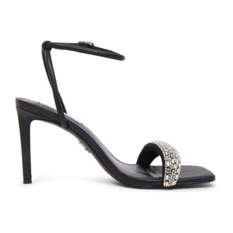 Steve Madden Sandalette mit Strass in Schwarz/Silber - - Shoes - Damen - Schwarzk - 37 1/2 EU