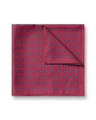 CHARLES TYRWHITT Einstecktuch aus Seide mit geometrischem Muster - Dunkelrot