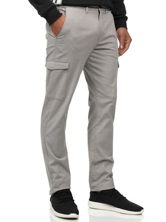 Indicode Herren INWalmie Cargohose aus 98% Baumwolle mit 6 Taschen | Freizeithose f&uuml;r M&auml;nner Lt Grey, 34/32