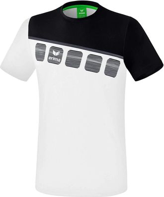 Erima Kinder 5-C T-Shirt, wei&szlig;/schwarz/dunkelgrau, 152