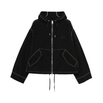 Ami Kapuze mit Kontrastn&auml;hten - - Jackets - Herren - Schwarzk - S