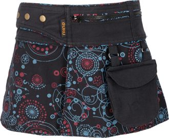 Guru Shop Wickelrock, Cacheur, Sidebag, Minirock - Schwarz, Damen, Baumwolle, Size:S/M