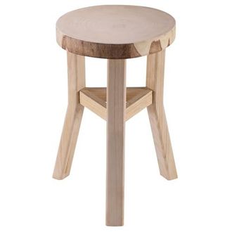 IDIMEX Tabouret en Bois ZAHORA Petit Tabouret Rond de d&eacute;coration, Coloris Naturel