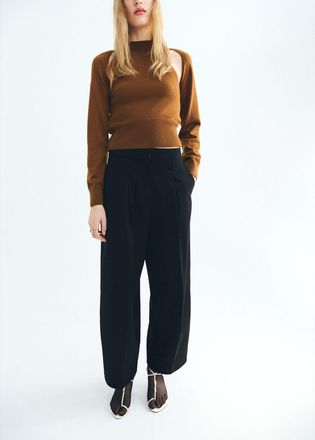 Mango Pull-over combiné cardigan marron moyen - Femme - S - MANGO