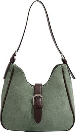 Generic Sac &agrave; bandouli&egrave;re 2025 en daim pour femme, sac fourre-tout boh&egrave;me avec poign&eacute;e sur le dessus, sac fourre-tout de voyage, a-vert, 20*13*7 cm