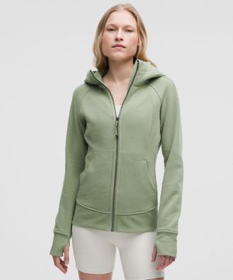 lululemon Scuba-Hoodie mit durchgehendem Rei&szlig;verschluss f&uuml;r Frauen - Gr&ouml;&szlig;e 14 in Desert Green